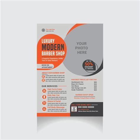 Creative Barber Shop Promotion Flyer 46365491 Vector Art At Vecteezy