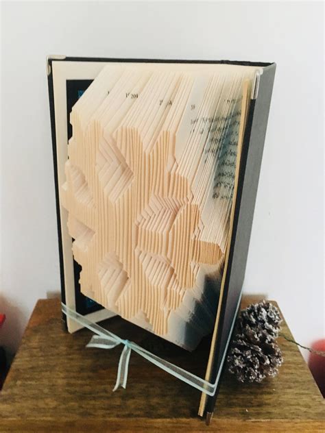 Snowflake Book Folding Pattern Snowflake Folded Book Art Etsy