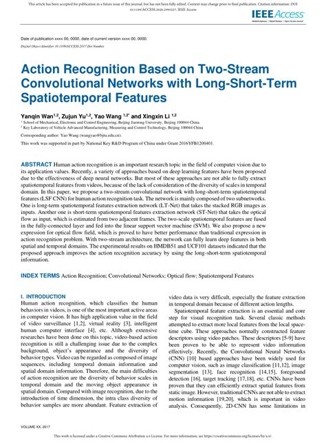 Pdf Action Recognition Based On Two Stream Convolutional Networks