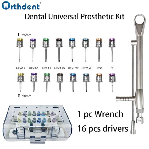 Set Dental Universal Implant Torque Screwdriver Wrench Kits Colorful Prosthetic Restoration
