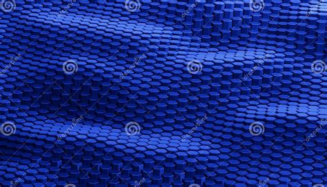 Abstract Futuristic Surface Hexagon Pattern With Blue Light Rays Stock Illustration