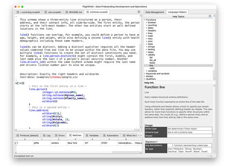 Schemas Csvpath Framework