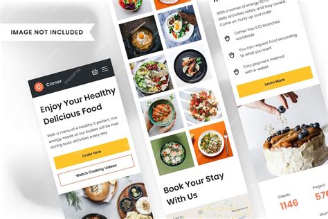 premium vector elegant responsive food delivery app ui design template vector
