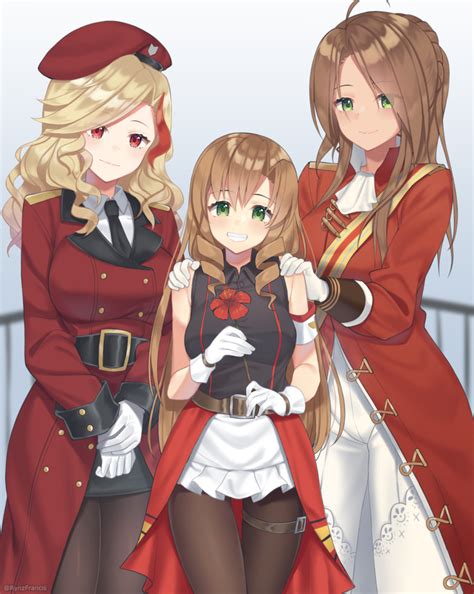 Safebooru 3girls Absurdres Beret Blonde Hair Brown Hair Drill Hair