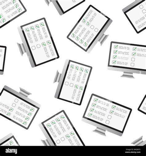 Unternehmer Checkliste Mit Computer Monitor Nahtlose Muster Hintergrund