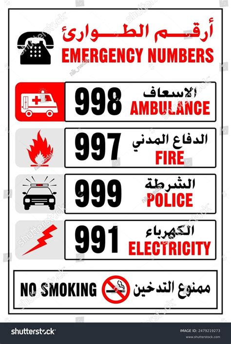 Emergency Sign Uae Vector Illustration Uae Stock Vector Royalty Free