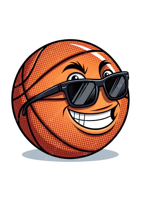 Cool Cartoon Basketball Character With Sunglasses Funny Sports Ball