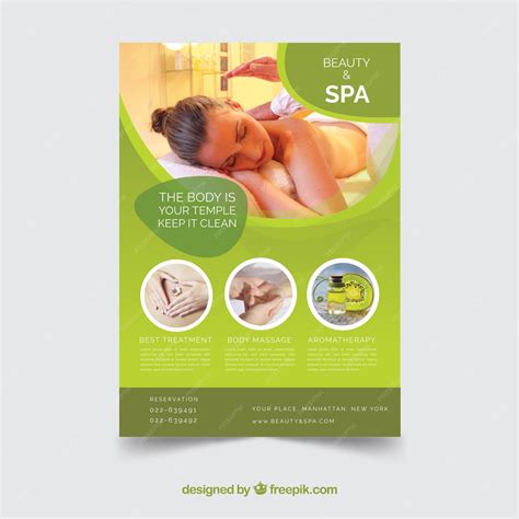 Premium Vector Spa Center Flyer With Different Treatments To Relaxing