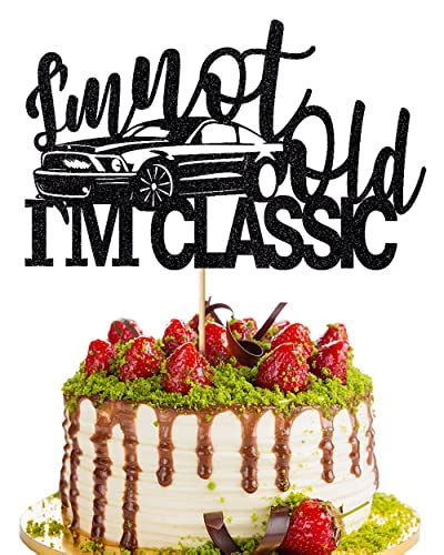Qerleny Im Not Old Im Classic Cars Cake Topper Vintage Car Cake Topper