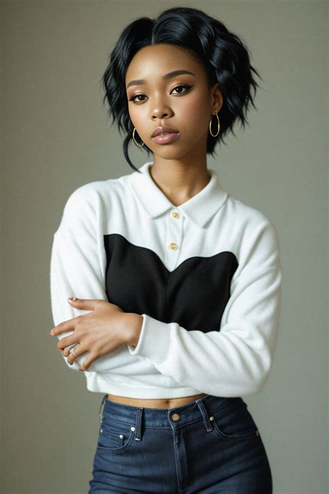 Korean Woman With Black Hair As Korean Kpop K Pop Idol Posing For