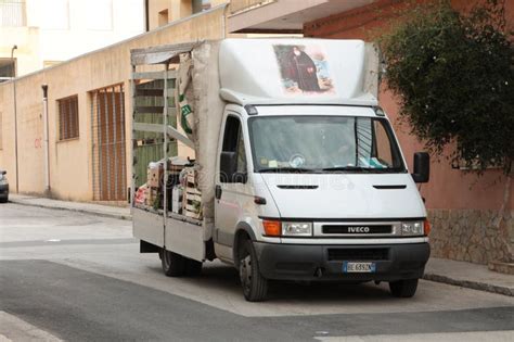 Pachino Italy Dec 4 2015 Food Delivery Truck Parked At Side Of