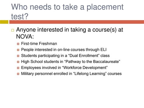 Ppt Placement Testing Powerpoint Presentation Free Download Id 1408655