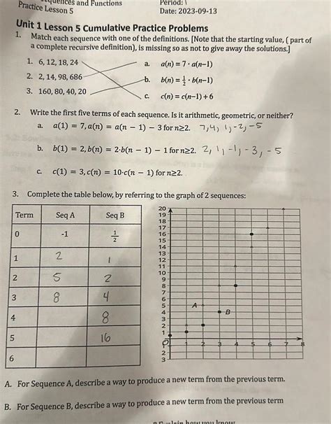 Answered 2 Unit 1 Lesson 5 Cumulative Practice Problems 1 Match Each