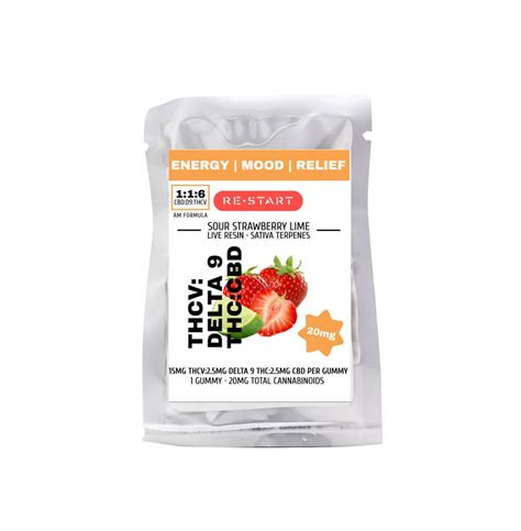 Thcv 15mg D9 25mg Cbd 25mg Live Resin Sativa Gummies Strawberry