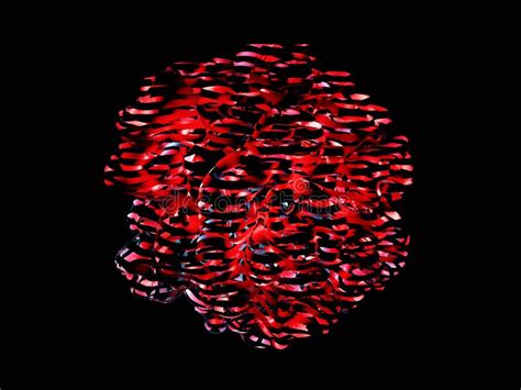 Abstract Flowing Wave Surface Of Circle Lines On Black Background For