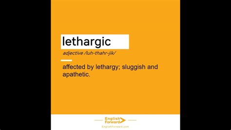 How To Pronounce Lethargic Definition Example Youtube