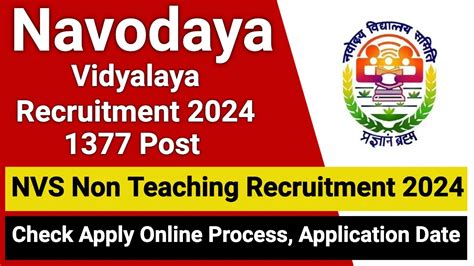 Navodaya Vidyalaya Recruitment 2024 Nvs Non Teaching Notification Out