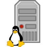 Linux Text With Funny Tux Face Vector Image Free SVG