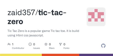 Github Zaid357tic Tac Zero Tic Tac Zero Is A Popular Game Tic Tac Toe It Is Build Using