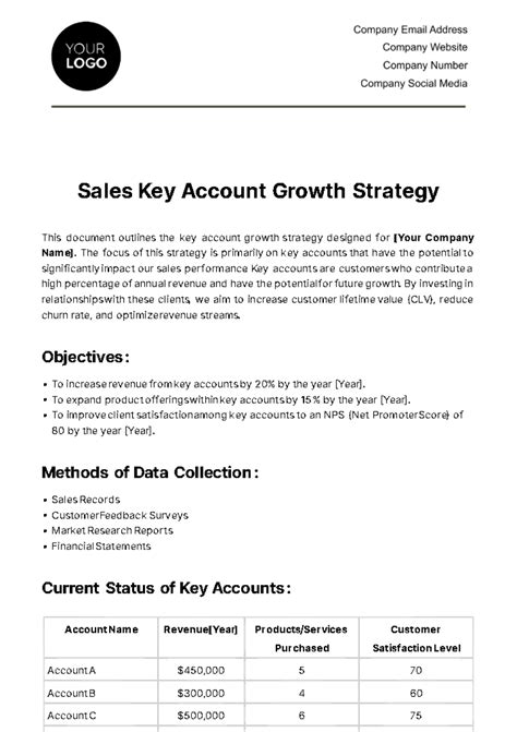 Free Sales Key Account Growth Strategy Template To Edit Online