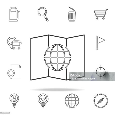 地球上的地圖圖示用於 Web 和移動的導航圖示通用集向量圖形及更多互聯網圖片 互聯網 亞洲 全球性 Istock