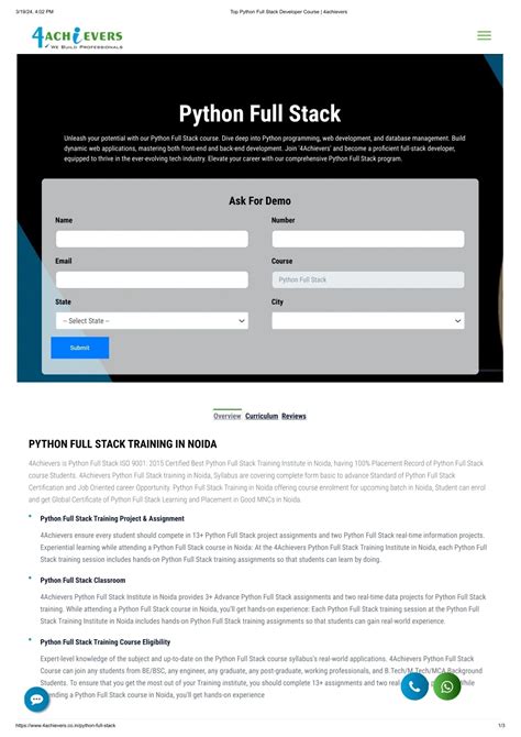Ppt Best Python Full Stack Developer Course 4achievers Powerpoint Presentation Id 13031518