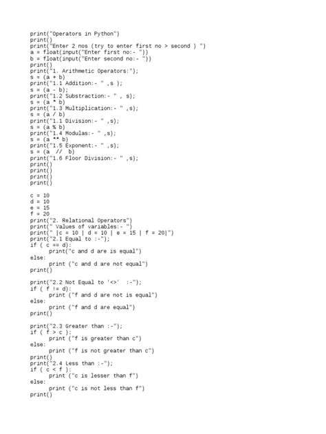all python operators code pdf integer computer science computer