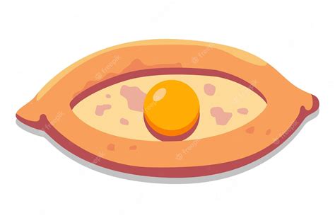 흰색 배경에 격리된 Khachapuri 그루지야 전통 음식 벡터 만화 그림 프리미엄 벡터