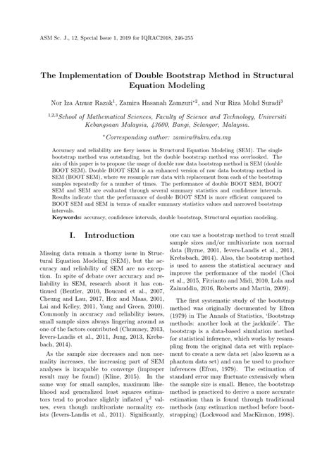 Pdf The Implementation Of Double Bootstrap Method In Structural