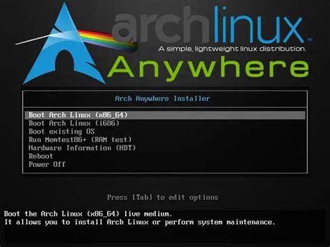 installing arch linux using arch anywhere part 1 r datacenterexp