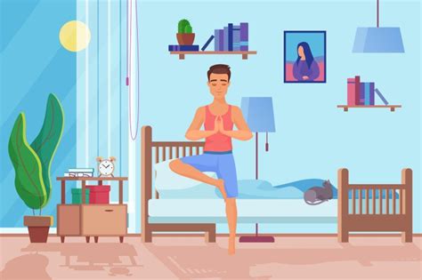 Wake Up Man Joyful Happy Morning Sleeping Male Vector Image