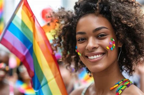 Girl Holding Lgbt Flag Premium Ai Generated Image