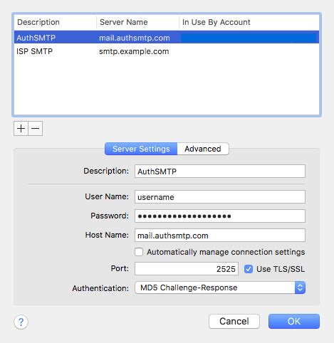 High Sierra 10 13 Mac Mail SMTP Server Setup