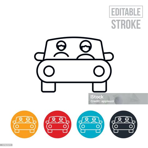 카풀 착용 얼굴 마스크 얇은 라인 아이콘 편집 가능한 스트로크 승용차 함께 타기에 대한 스톡 벡터 아트 및 기타 이미지 승용차 함께 타기 아이콘 벡터 Istock