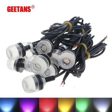 GEETANS 6Pcs 18MM LED Eagle Eye Car Styling Auto Parking Light Daytime Running Lights Waterproof