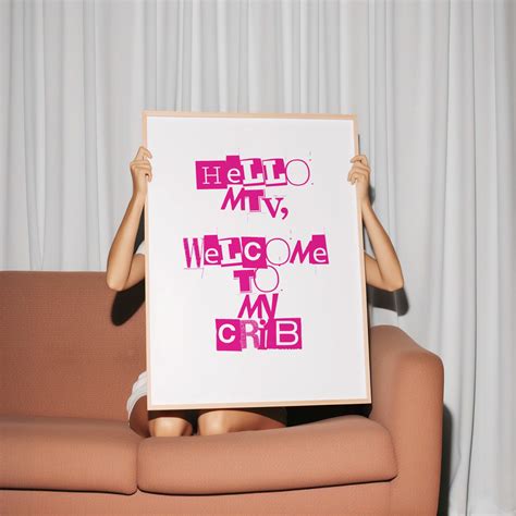 Hello Mtv Welcome To My Crib Mtv Wall Art Nostalgia Print Aesthetic