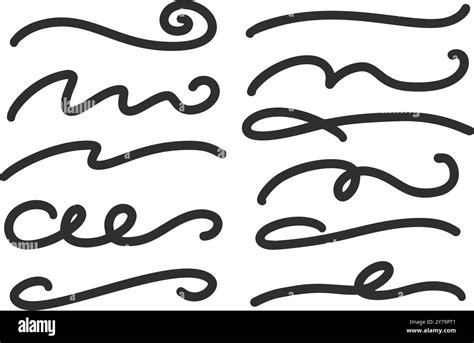 Swoosh Vector Strokes And Swirl Hand Drawn Calligraphy Swashes