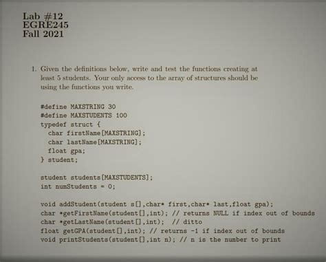 Solved C Only I Need Help With This Project In C Language