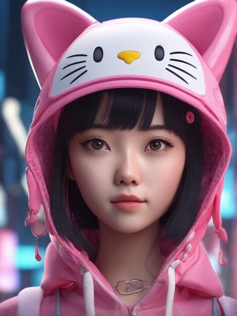 Premium Ai Image Cute Cartoon Character With Pink Suit
