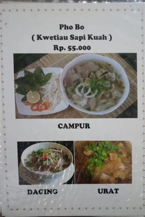 Menu At Pho Saigon Restaurant West Jakarta