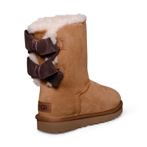Ugg Bailey Suede Bow Chestnut Boots Womens Mycozyboots