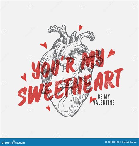Sweetheart Valentines Day Abstract Vector Greeting Card Apparel