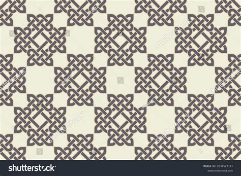 Colorful Celtic Medieval Allover Textile Pattern Stock Vector Royalty