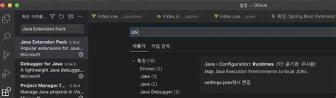 [vscode] Java Jdk Runtime 설정하기