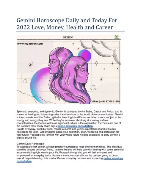 PPT Gemini Horoscope Daily And Today For 2022 Love Health Money And