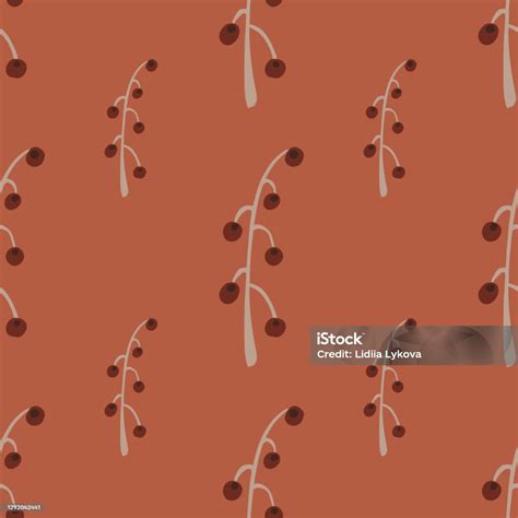 회색과 갈색 색상의 베리 가지가있는 식물원면 패턴 산호 배경 0명에 대한 스톡 벡터 아트 및 기타 이미지 0명 가을 겨울 Istock