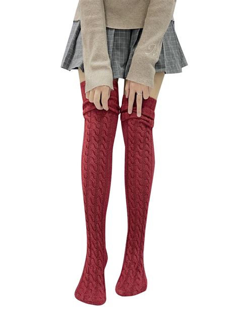 Liacowi Women Knit Stockings Leg Warmers Winter Over Knee Stockings
