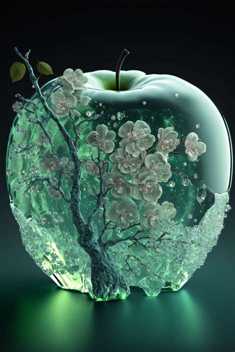 绿色水晶苹果 全部作品 Ai绘画 素材集市