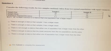 Solved Consider The Following Results For Two Samples