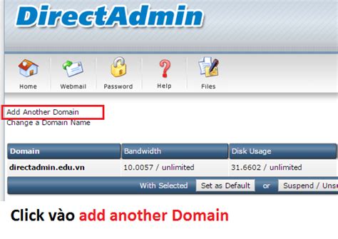 Hướng Dẫn Cách Thêm Tên Miền Trong Directadmin Domain Setup Direct Admin Tài Liệu